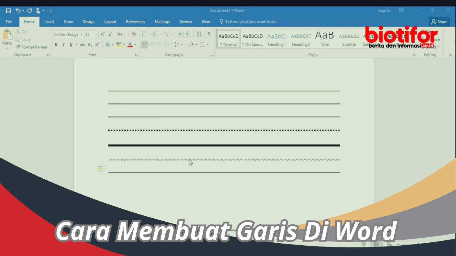 Panduan Lengkap : Cara Membuat Garis Di Word