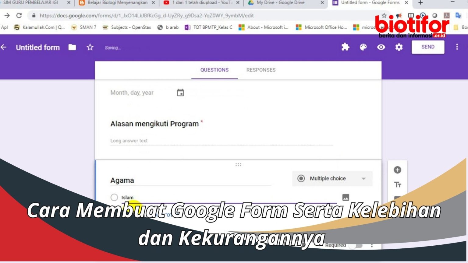 Cara Membuat Google Form Serta Kelebihan dan Kekurangannya